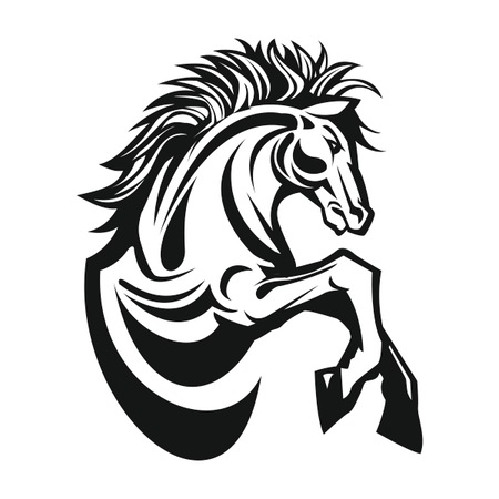 Sticker pentru perete, cu cal, negru, 57 x 70 cm - eMAG.ro