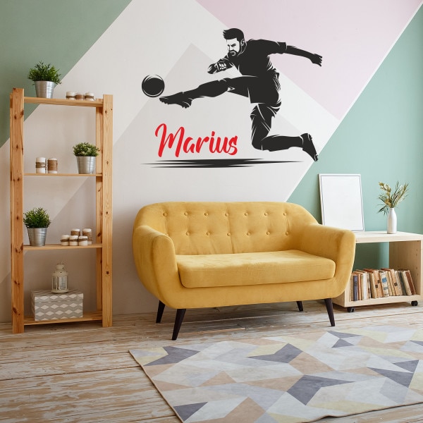 Sticker personalizabil cu fotbalist pentru camera copilului, Priti ...