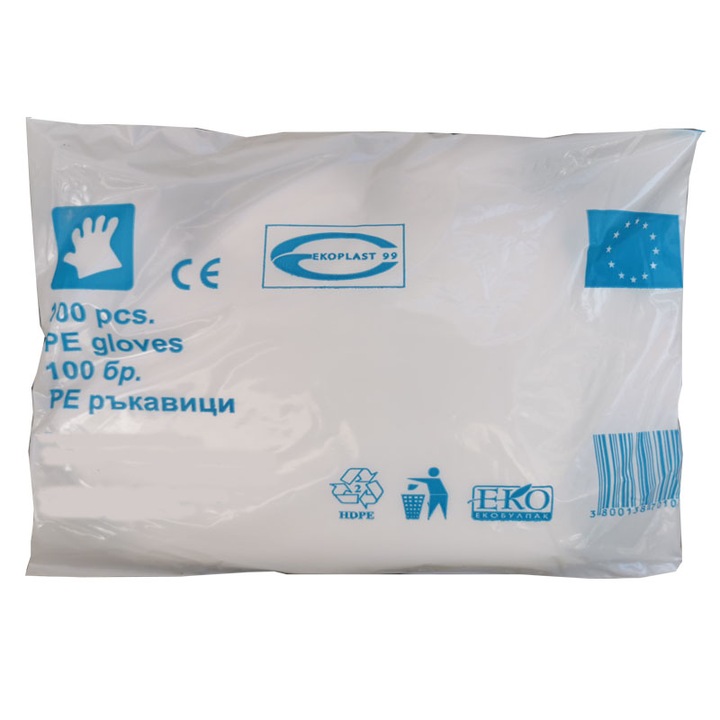 Manusi de unica folosinta, Ekoplast, Polietilena, 100 bucati - eMAG.ro