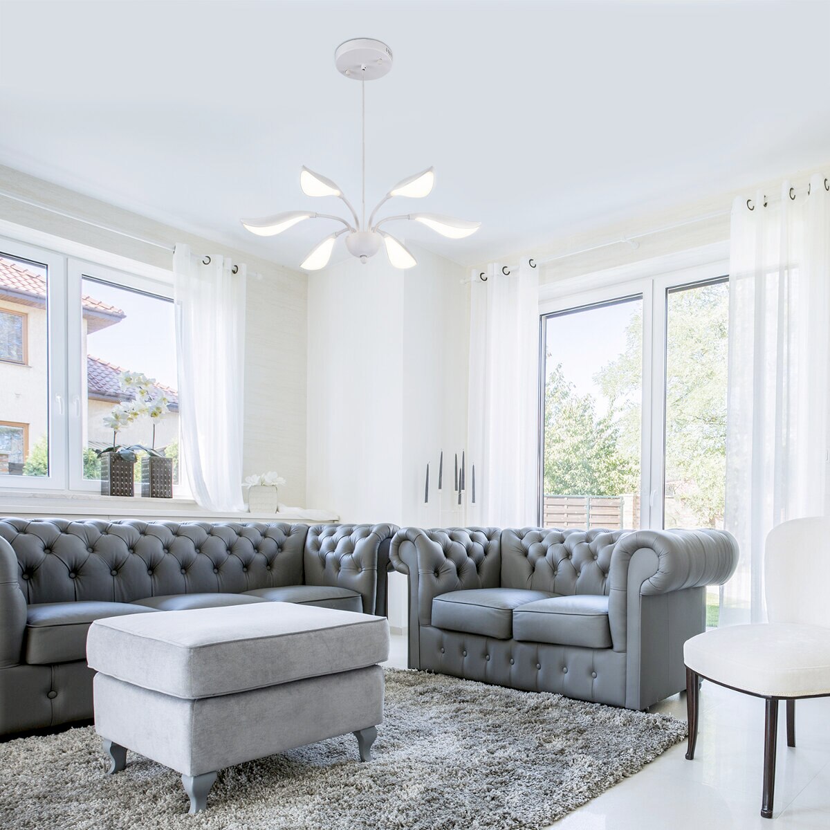 Lustra LED Rabalux Magnolia, 48W, alb - eMAG.ro