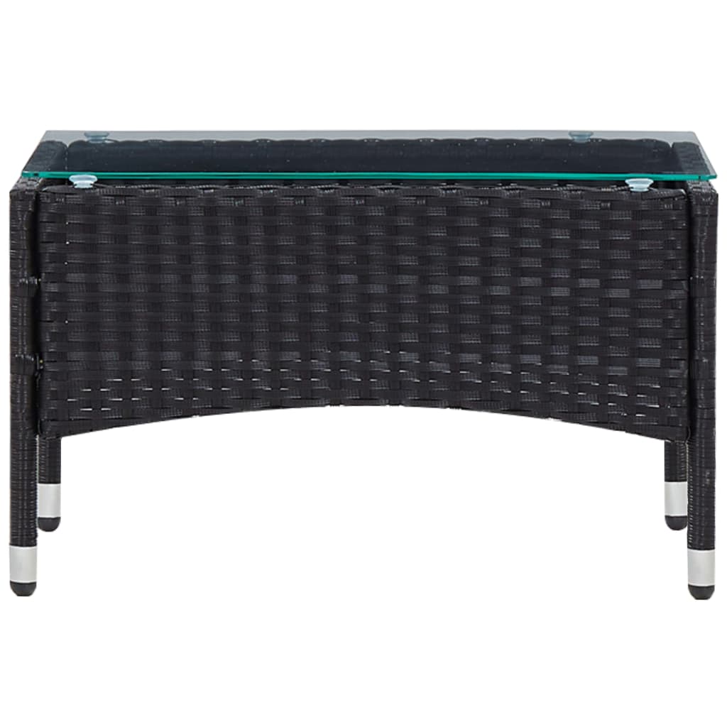 Set mobila gradina cu 4 piese vidaXL, Ratan, 155 x 58 x 81 cm Negru ...