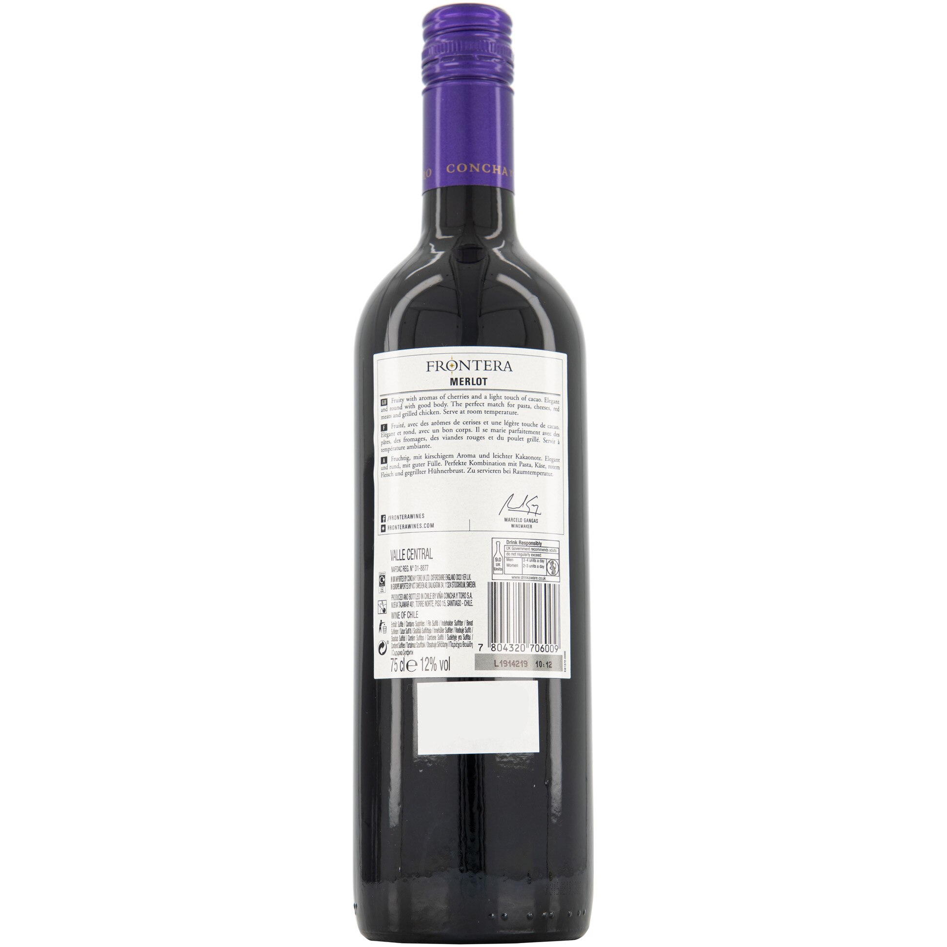 Vin Rosu Concha Y Toro Frontera Merlot, 12%, 0.75l - eMAG.ro