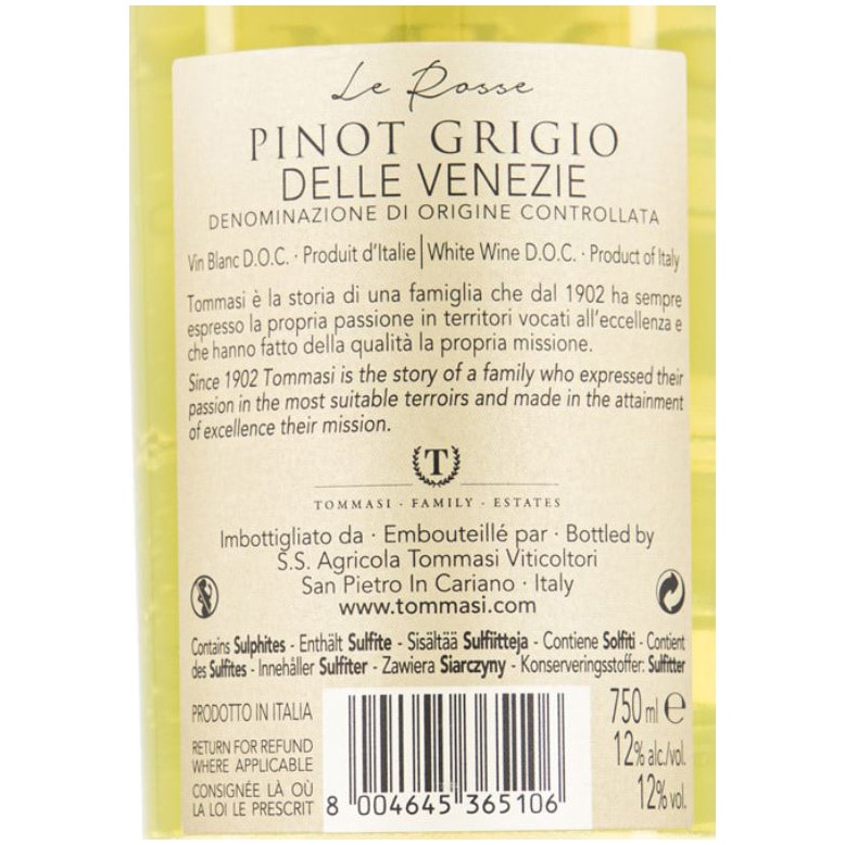 Vin Alb Tommasi Le Rosse, Pinot Grigio, 12%, 0.75l - eMAG.ro