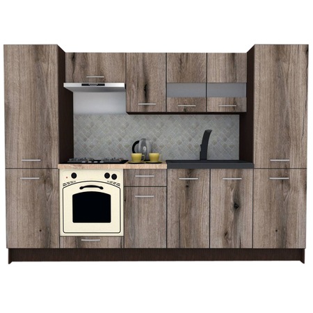 Set Bucatarie Marina New 280 A, Wenge / Decor K366, 280 x 195,5 x 60 cm ...
