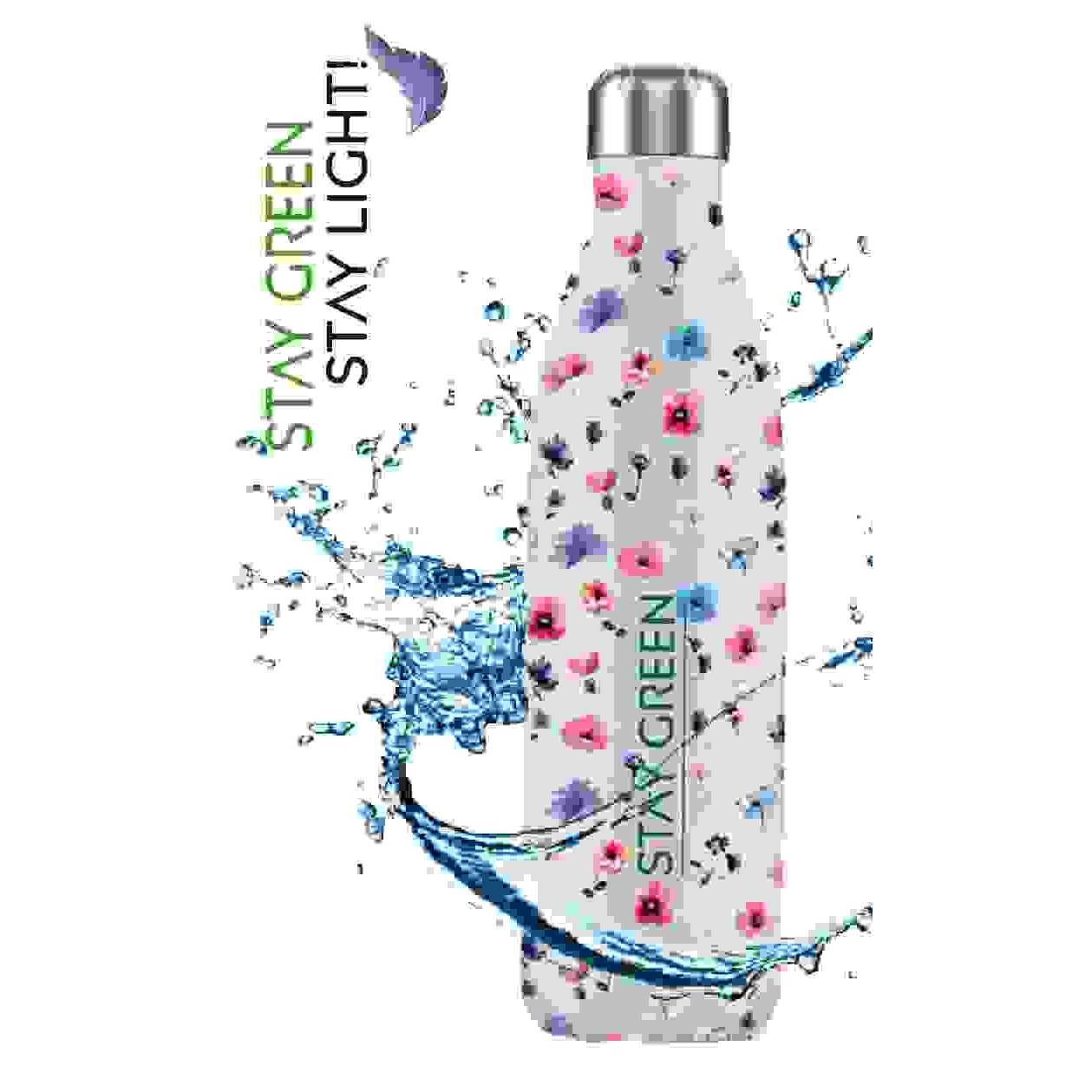 Termos inox Floral, cu perete dublu 500 ml - eMAG.ro