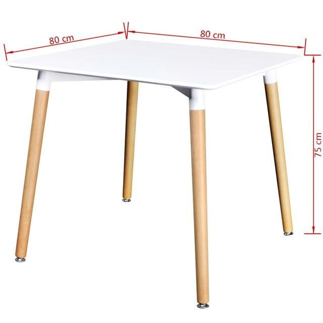 Masa de bucatarie patrata, MDF, alb - eMAG.ro
