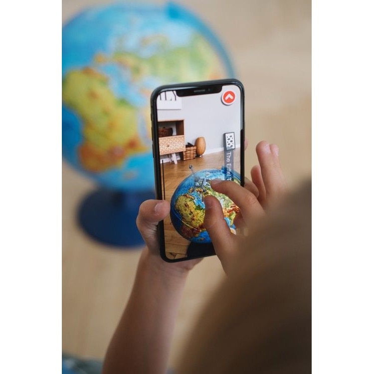 Glob geografic interactiv cu elemente VR/AR, iluminat, in relief (32 cm ...