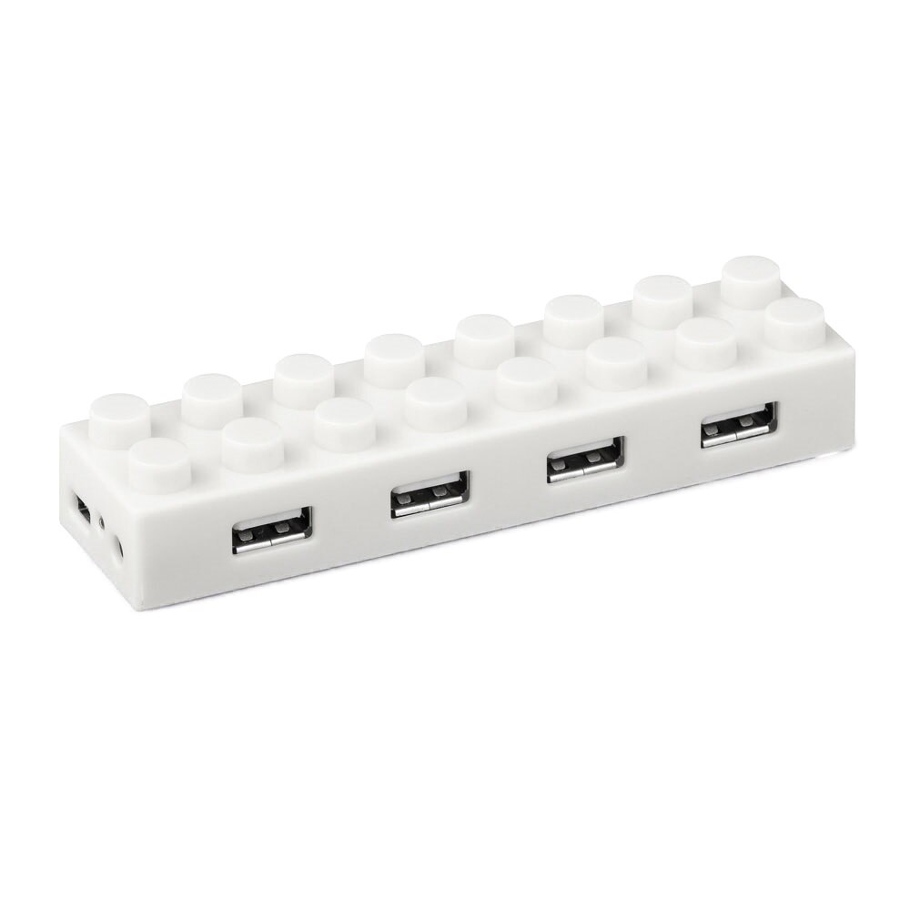 Hub USB Lego USB 2.0, incarcare 4 porturi alb cu led cablu 70cm - eMAG.ro