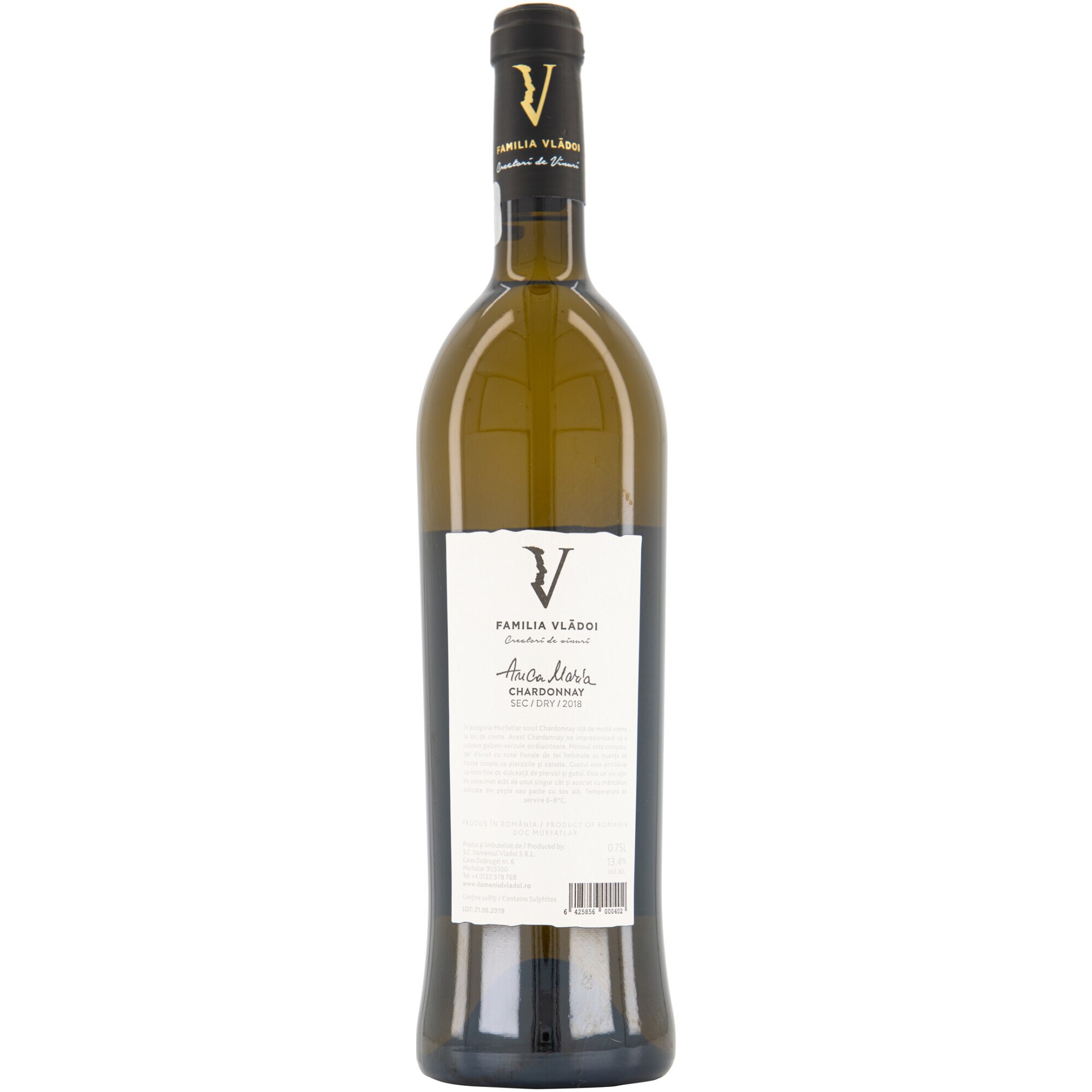 Vin Alb Familia Vladoi Anca Maria, Chardonnay, Sec, 0.75l - eMAG.ro