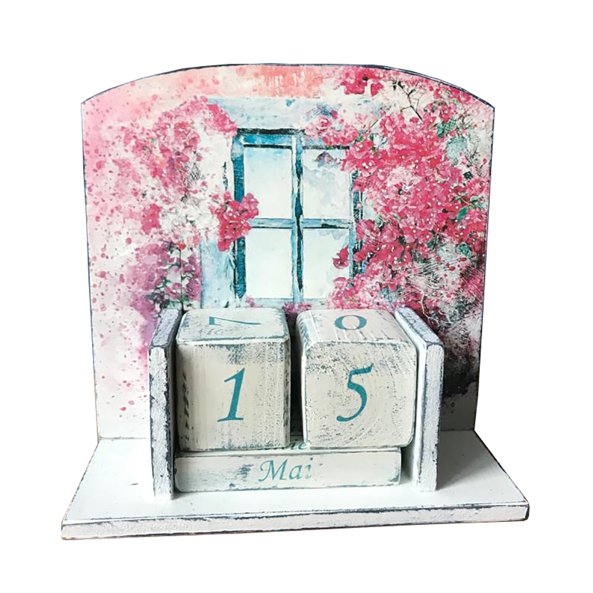 Calendar perpetuu, handmade, model Fereastra, multicolor, aspect ...