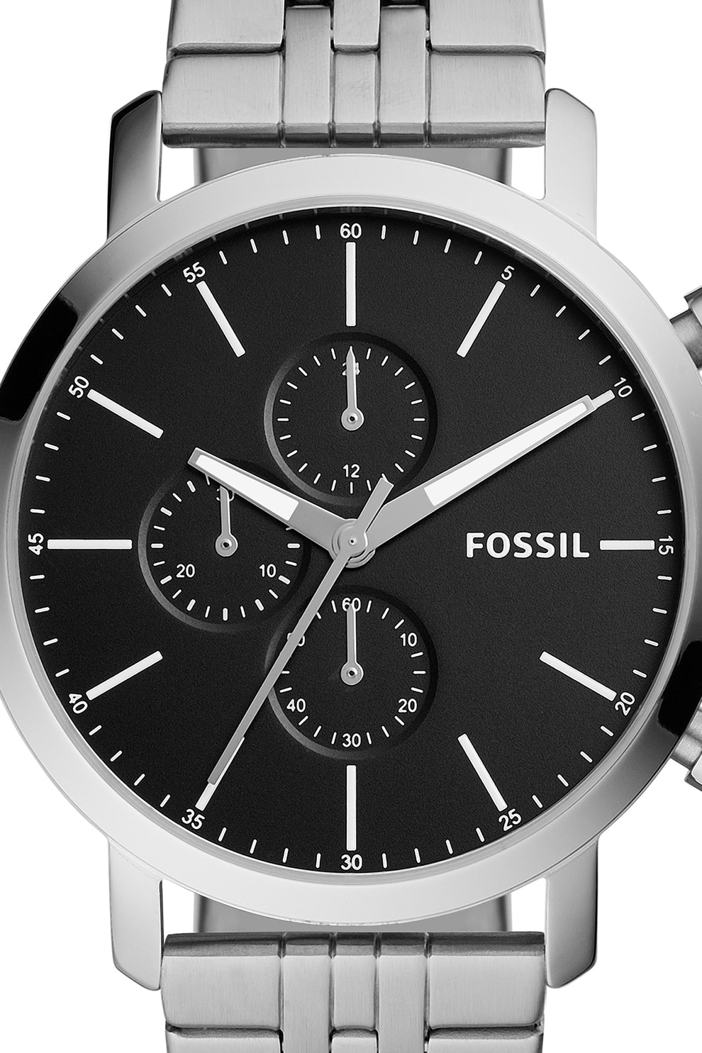 Fossil, Rozsdamentes acél kronográfos karóra, Ezüstszín/Fekete - eMAG.hu
