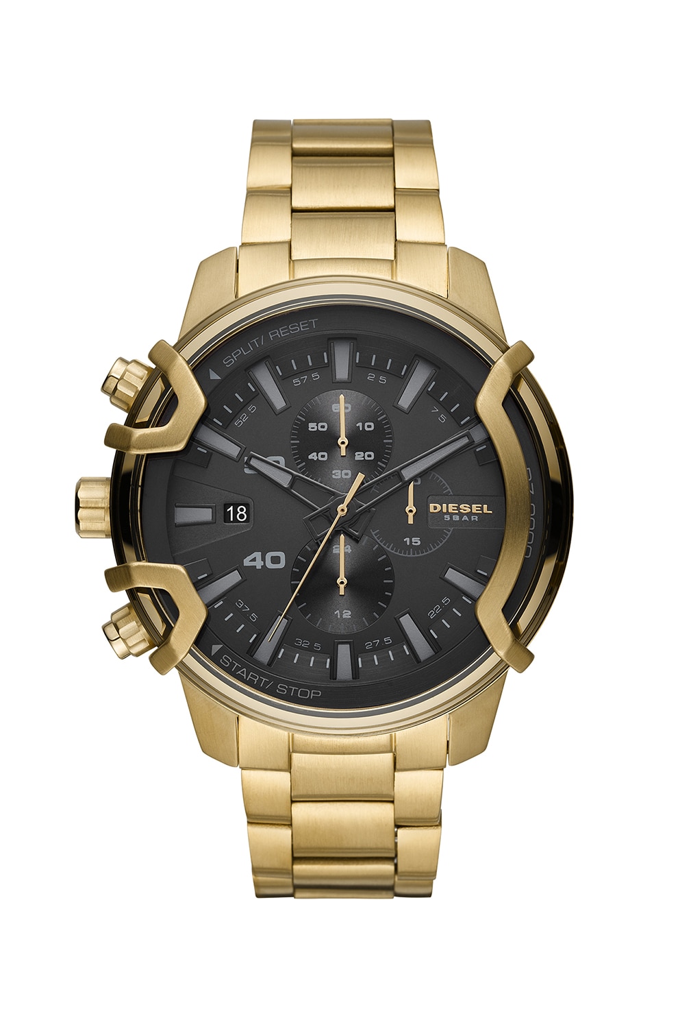 Diesel, Иноксов часовник с хронограф, Златист/Черен - eMAG.bg