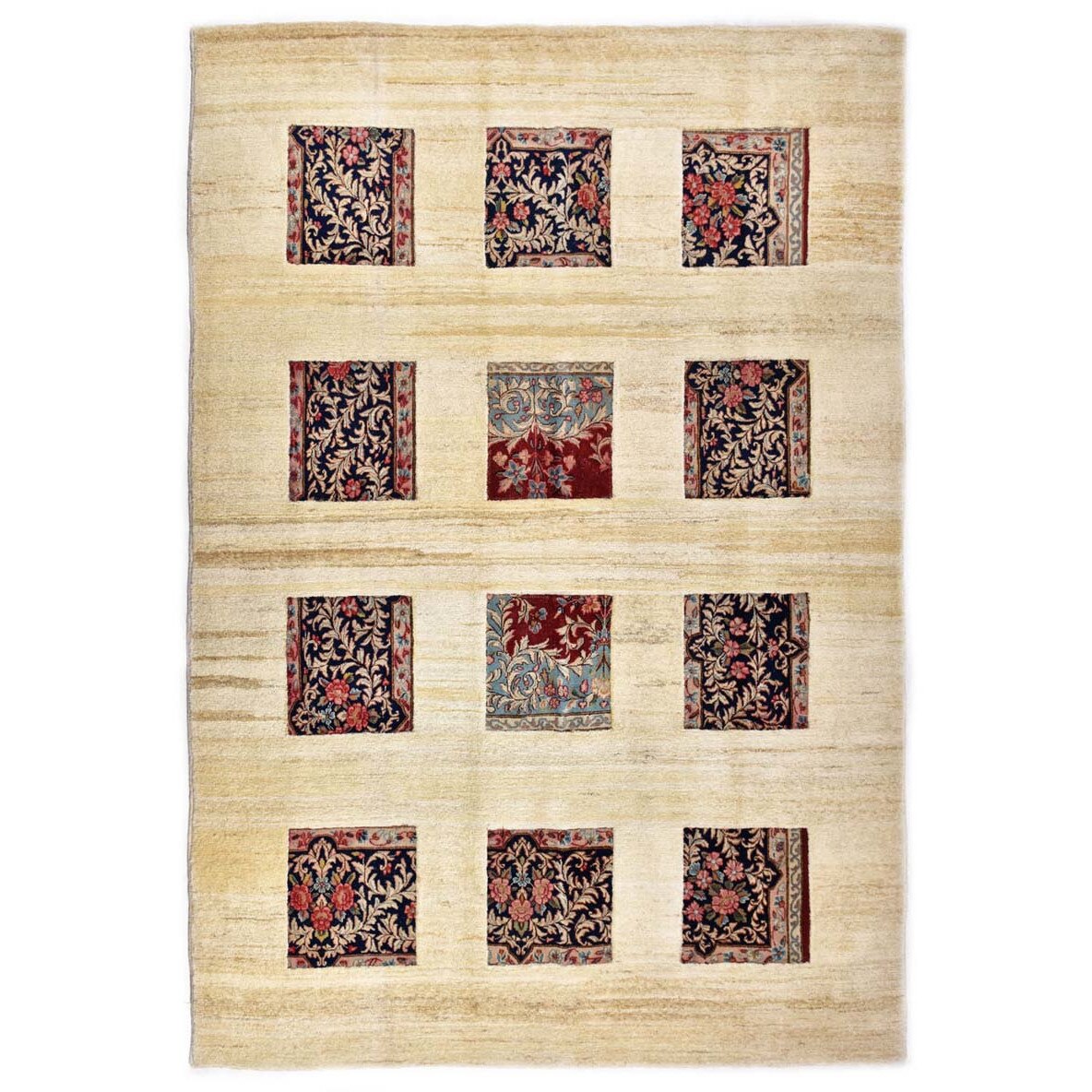 Covor Persan Patchwork-Antichizat lucrat manual din lana Size 307X211 ...