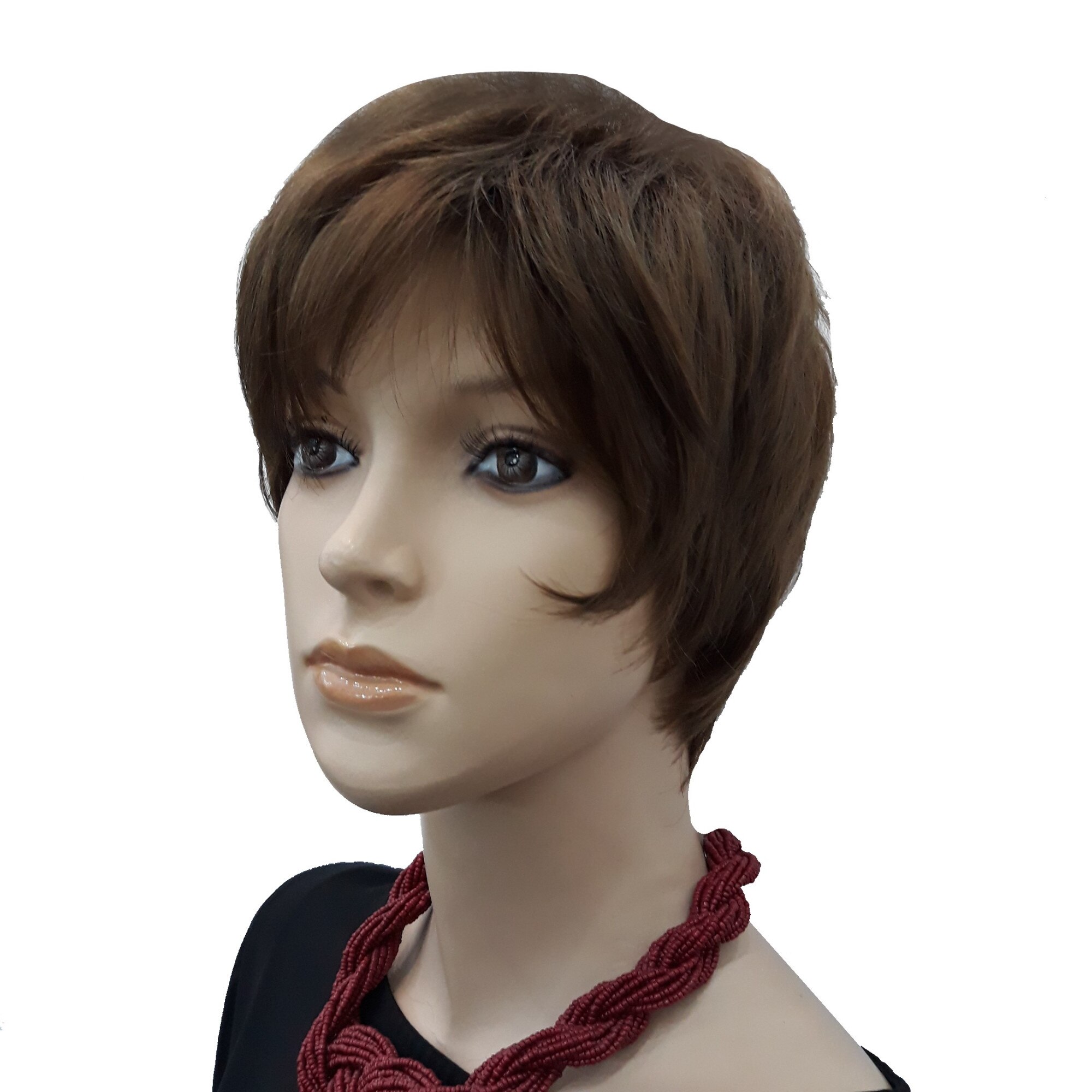 Peruca dama, fibra sintetica, cu aspect natural, saten, par scurt - eMAG.ro