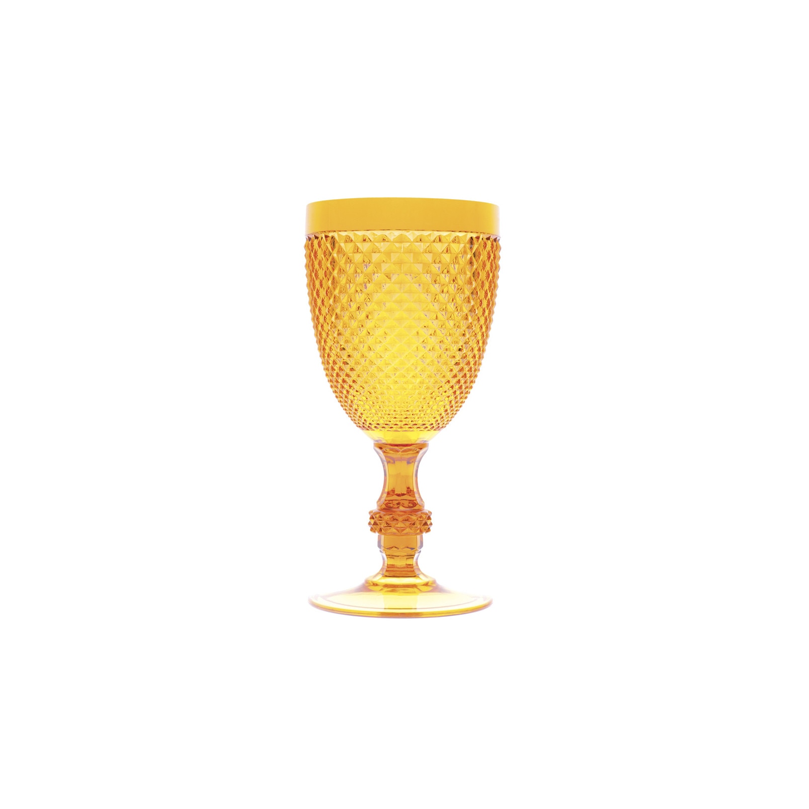 Set 6 pahare cu picior, Diamond, Color Life, 390 ml, plastic, galben ...