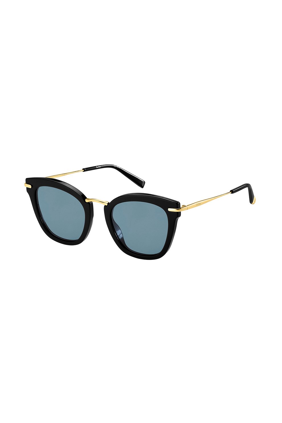 Max Mara, Ochelari de soare cat-eye cu rama metalica, Negru/Auriu, 50 ...