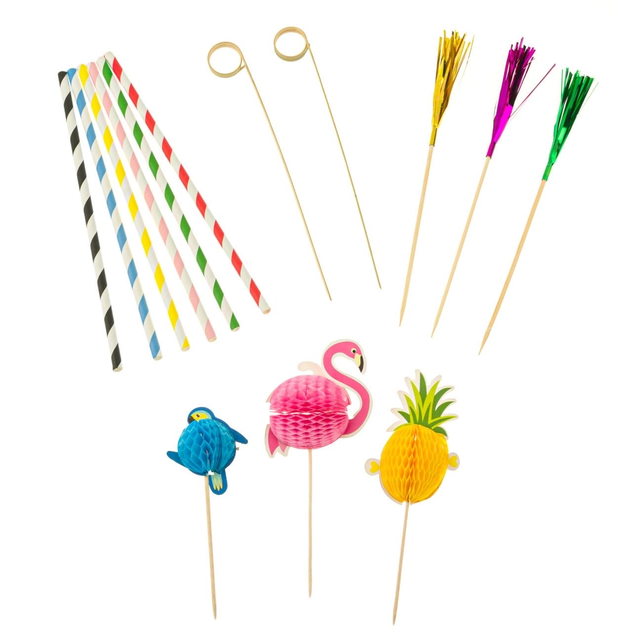 Set 50 accesorii pentru petrecere, paiuri si scobitori, Maison du ...