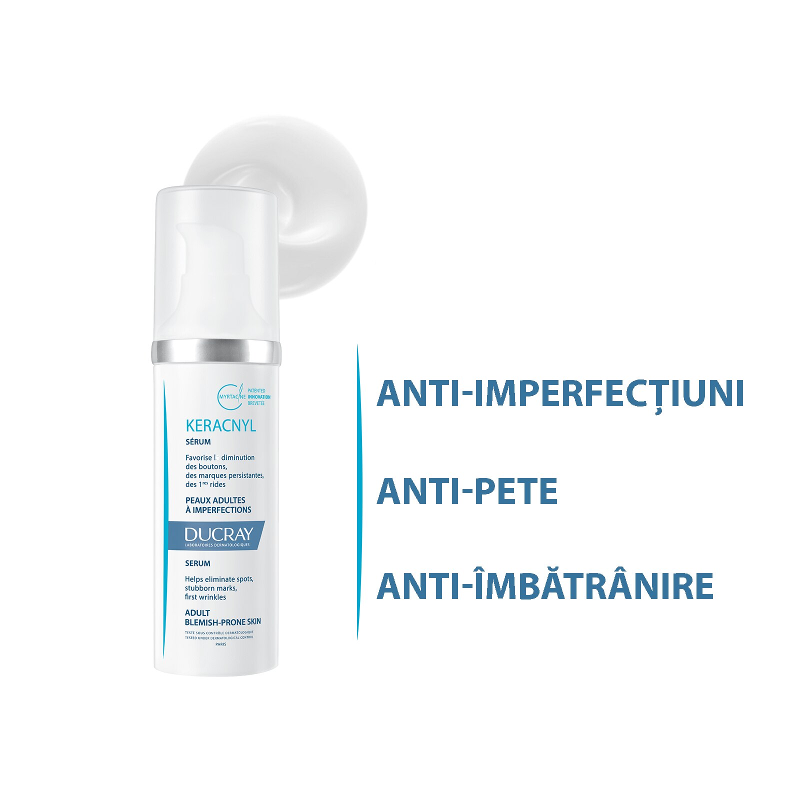 Ducray Keracnyl ser pentru ten acneic, 30 ml - eMAG.ro