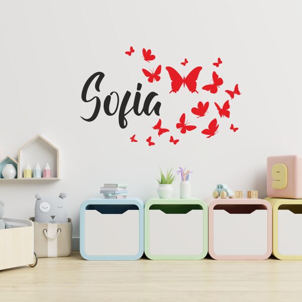 Sticker decorativ, pentru copii, Priti Global, cu fluturasi care zbor ...