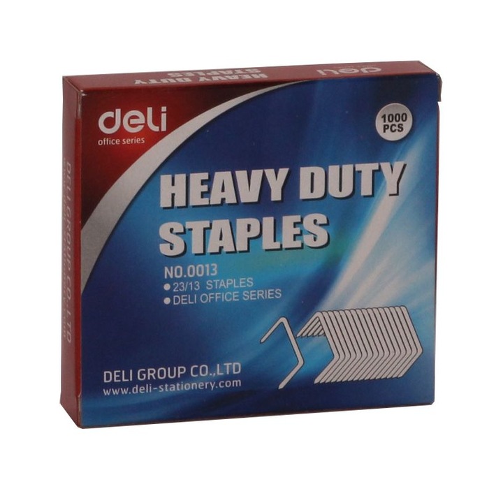 Capse metalice, Deli, 23/6, 1000 buc/cutie, heavy duty - eMAG.ro