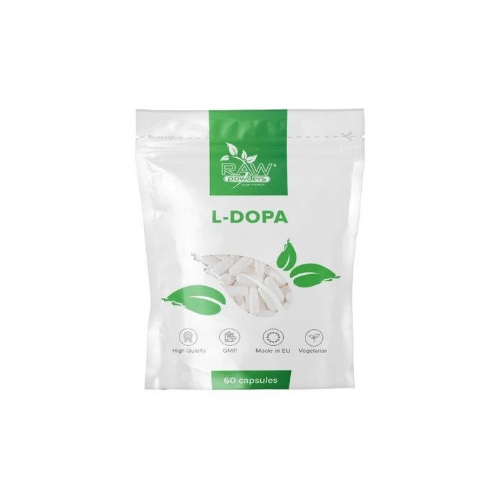 Raw Powders L-Dopa, Levodopa, 120mg 60 Capsule - eMAG.ro