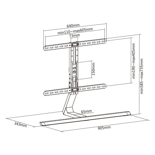 Стойка Blackmount LDT03-18L LCD, За телевизор, 37" - 75", Максимум 40 ...