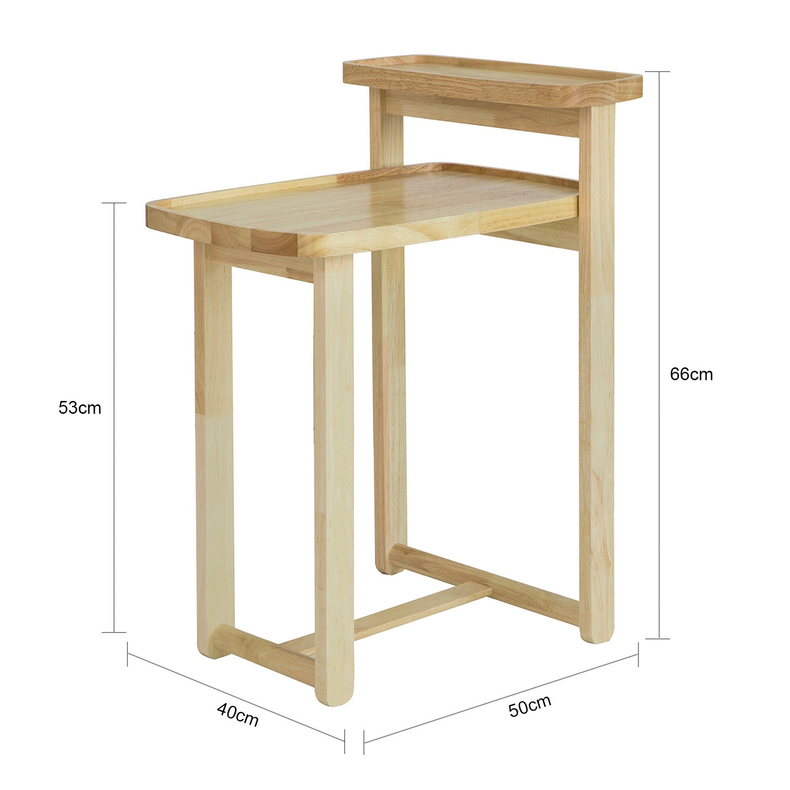 Masa cu blat rotund, SoBuy, FBT89-N, 40 x 16 x 66 cm, Lemn, Maro - eMAG.ro
