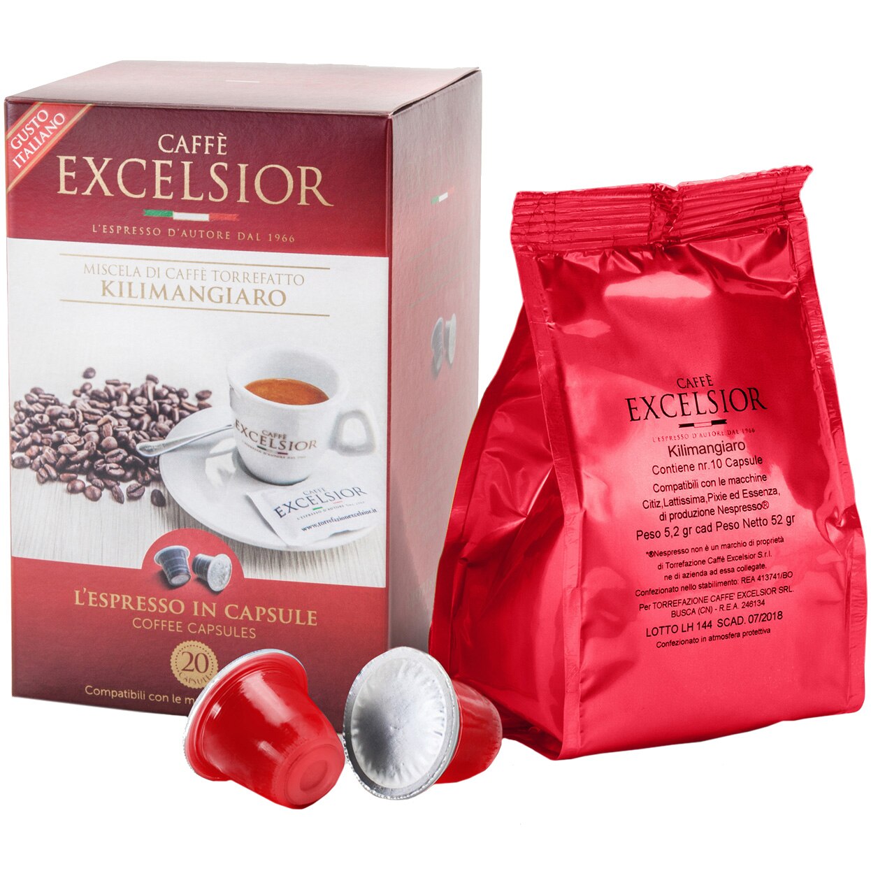 Capsule cafea Kilimangiaro Excelsior, compatibile Nespresso, 20 capsule ...