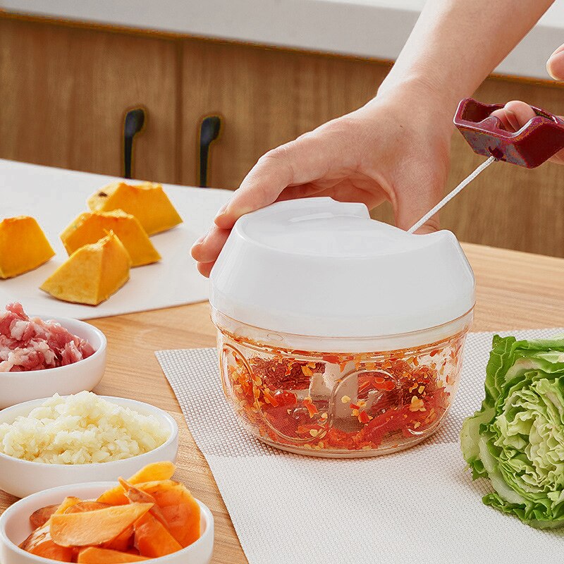 Mini Tocator manual,OEM, 500 ml, Alb/Rosu - eMAG.ro