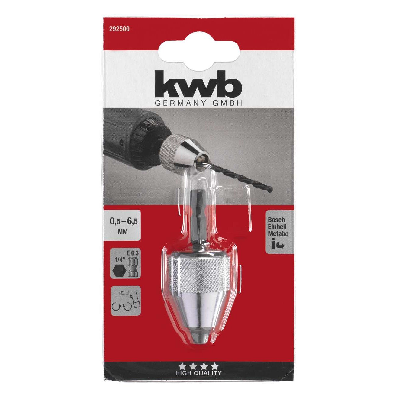 Mandrina rapida cu prindere HEX 0.5 - 6.5 mm, KWB High-Qality - eMAG.ro