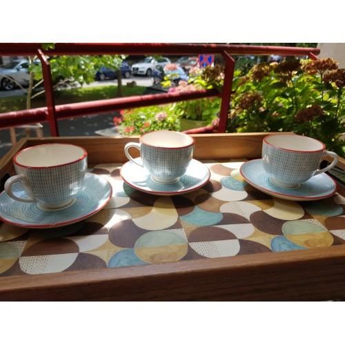 Set cescute cafea, Zafferano, aquamarin, portelan, sase bucati/set ...