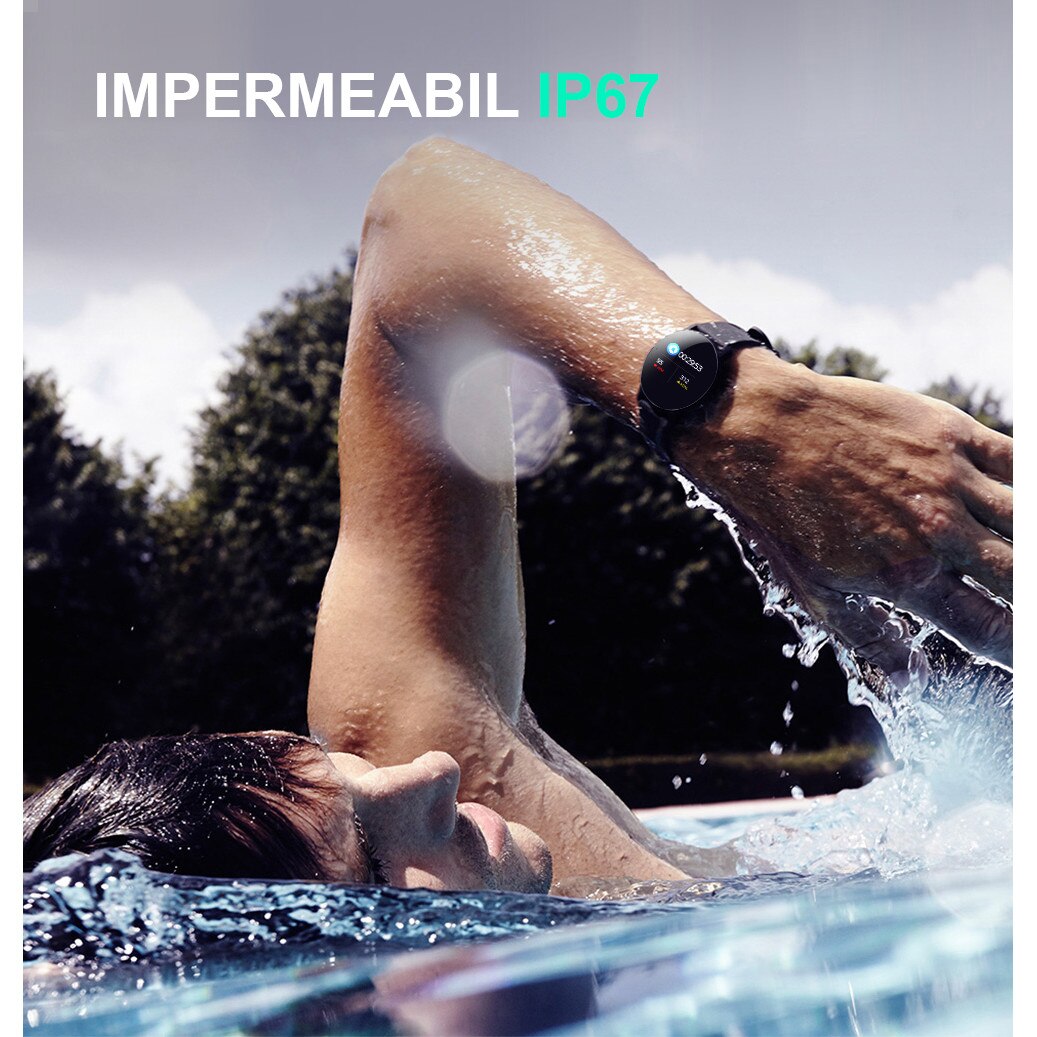 Smartwatch PowerLocus Bluetooth, 44mm, Negru - eMAG.ro