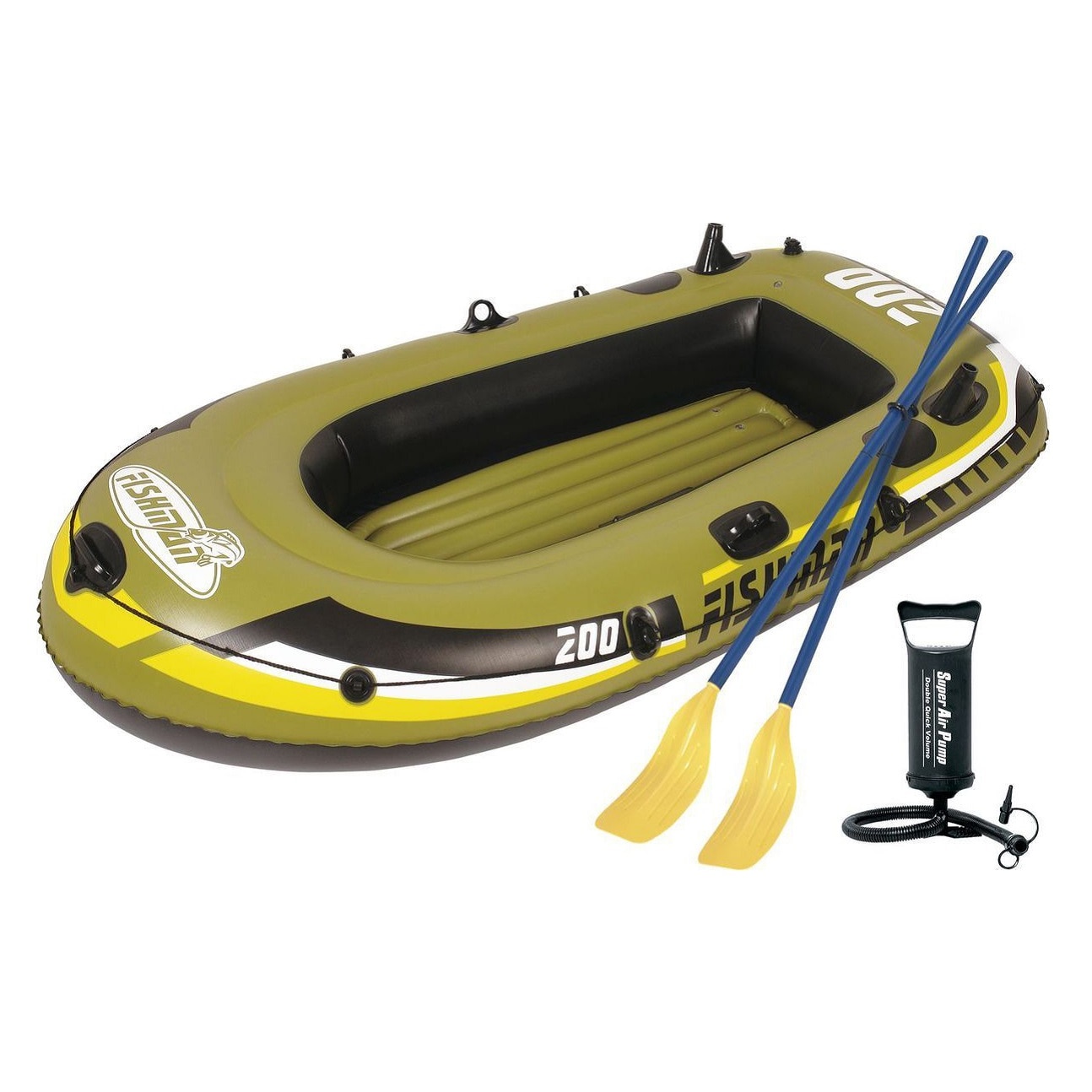 Barca gonflabila Fishman 200, 218*110*36 cm, cu pompa si vasle incluse ...