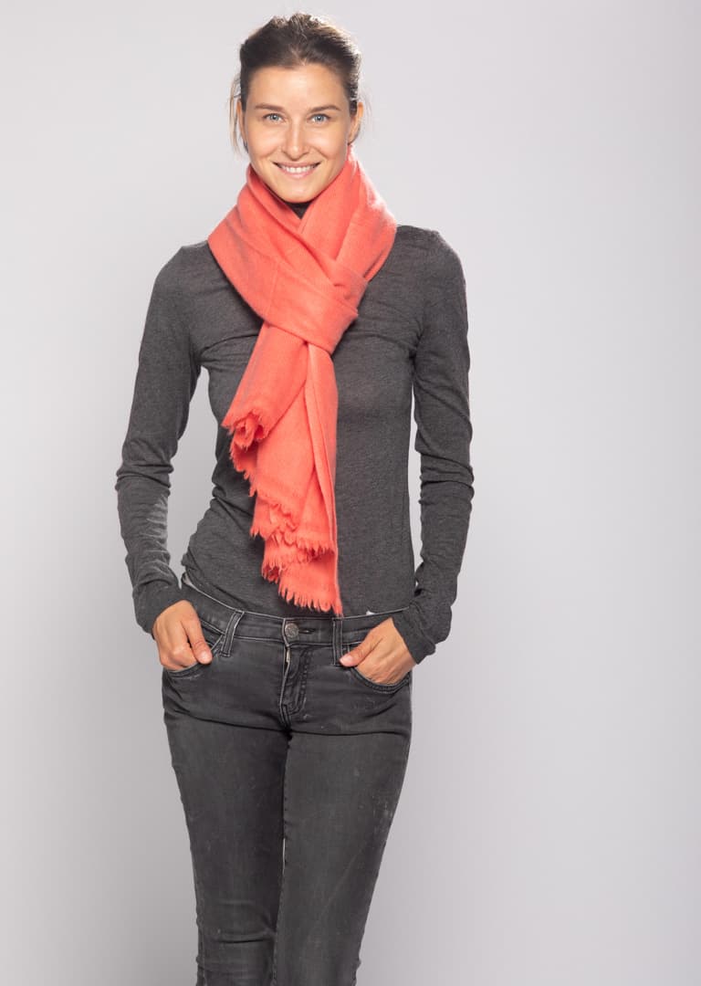 Fular tip sal de casmir lux Ama Dablam Collection, ZEN Cashmere, Somon ...