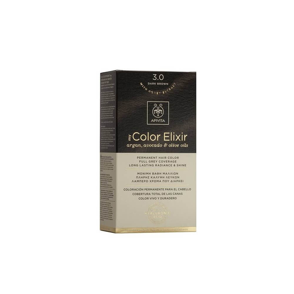 Vopsea de par My Color Elixir castaniu inchis N3.0, Apivita - eMAG.ro