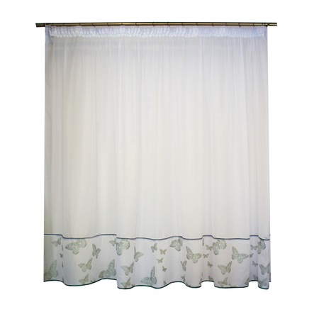 Perdea Velaria voal alb cu fluturi verzi 345 x 170 - eMAG.ro