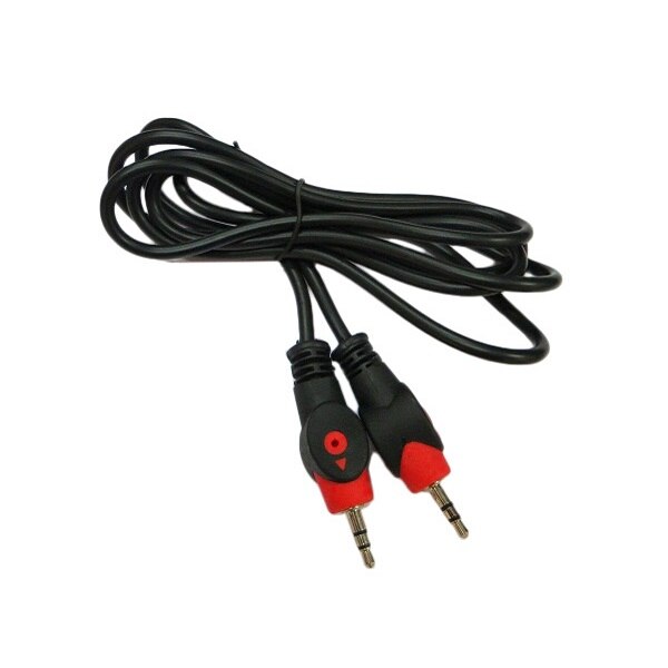 Cablu audio, Mufa stereo 3.5 mm, Wireman, 5 metri, Negru/Rosu - eMAG.ro