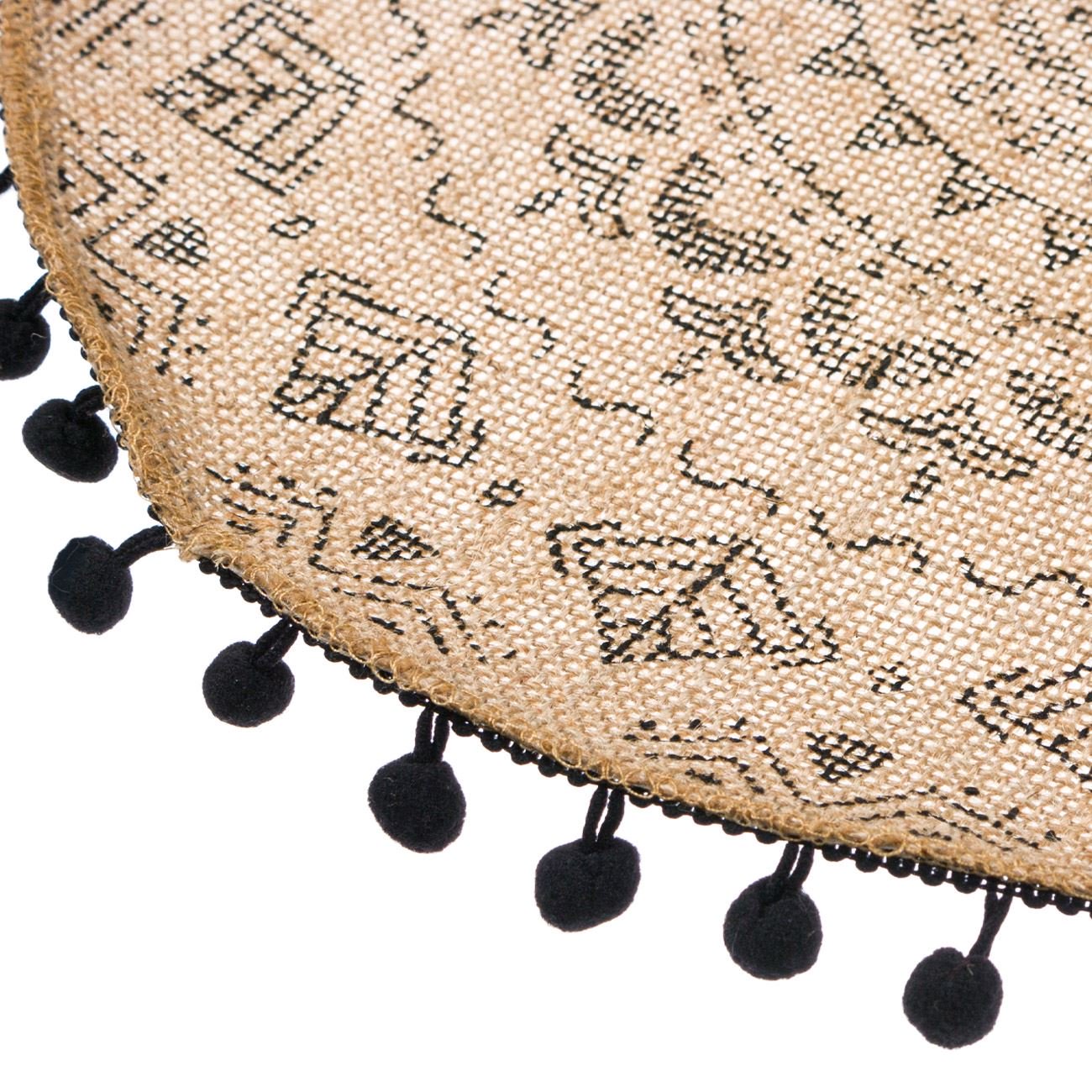 Napron rotund cu ciucuri negrii, Maison du Paradis, 37,5 x 1 cm - eMAG.ro