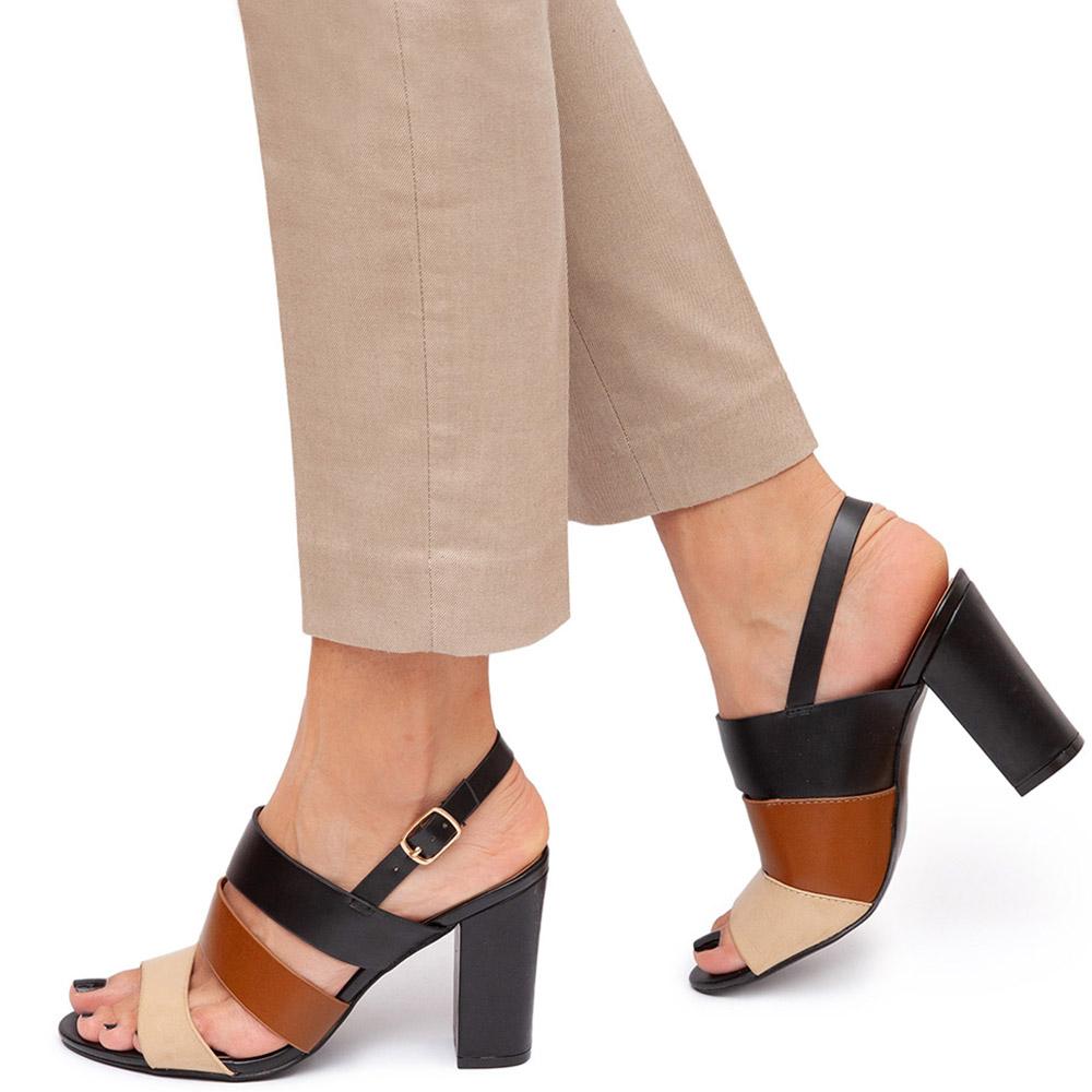 Sandale dama Glenna cu barete colorate 40 EU, Negru - eMAG.ro