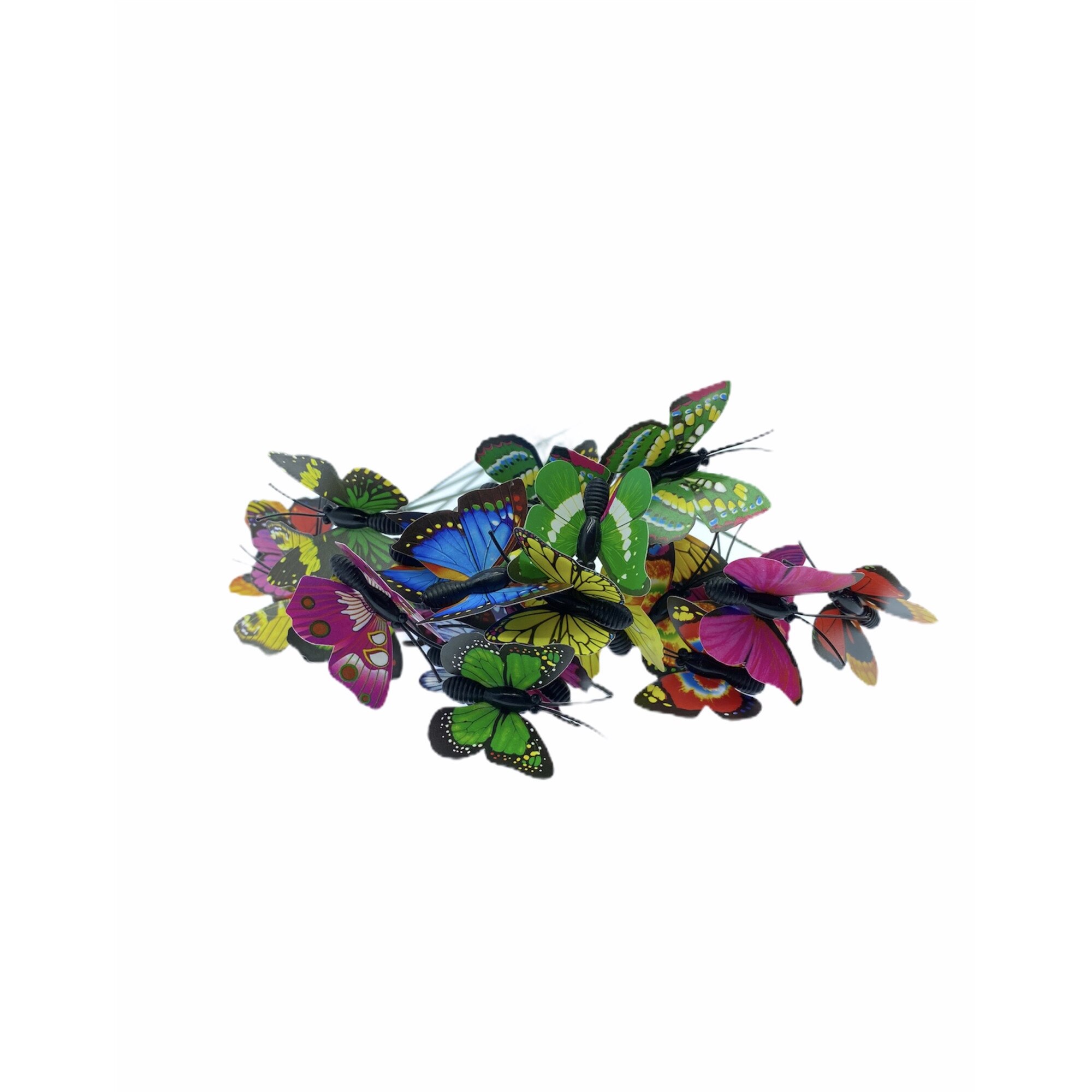 Set 25 fluturi decorativi cu tije, 3cm - eMAG.ro