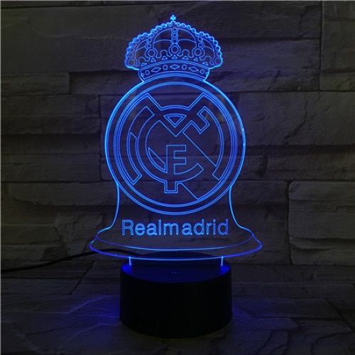 3D Led Illúzió Lámpa Real Madrid CF Színváltós éjjeli lámpa - eMAG.hu