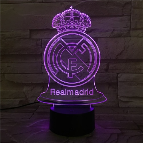 3D Led Illúzió Lámpa Real Madrid CF Színváltós éjjeli lámpa - eMAG.hu
