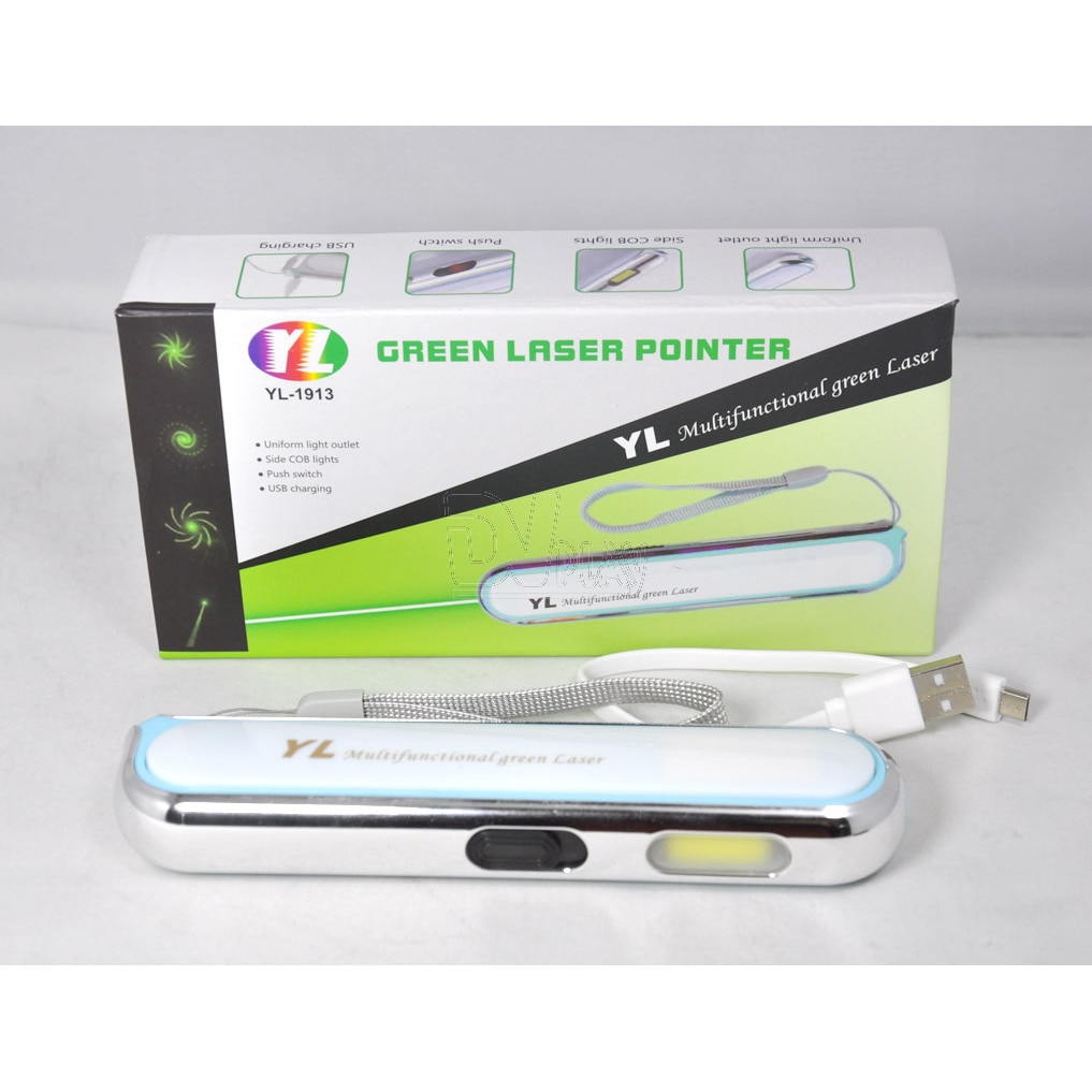Pachet Laser verde Green Pointer dotat cu lanterna si incarcare USB, YL ...
