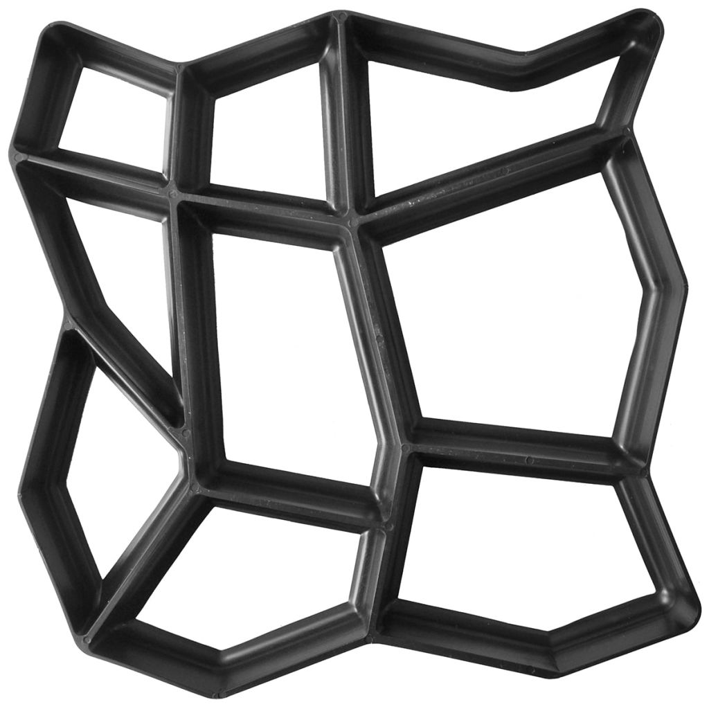 Set 2 matrite pavaj de gradina, vidaXL, Plastic, 42 x 42 x 4 cm, Negru ...