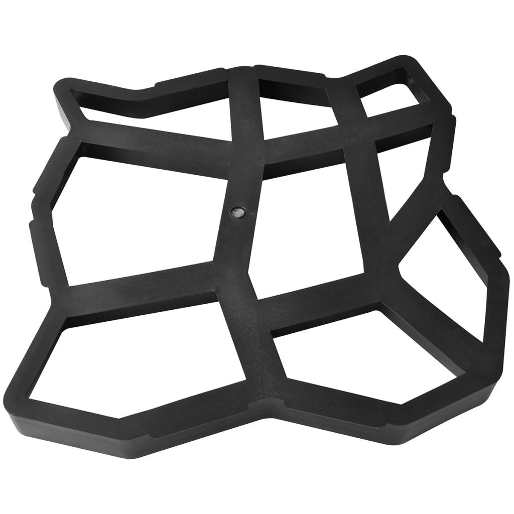 Set 2 matrite pavaj de gradina, vidaXL, Plastic, 42 x 42 x 4 cm, Negru ...