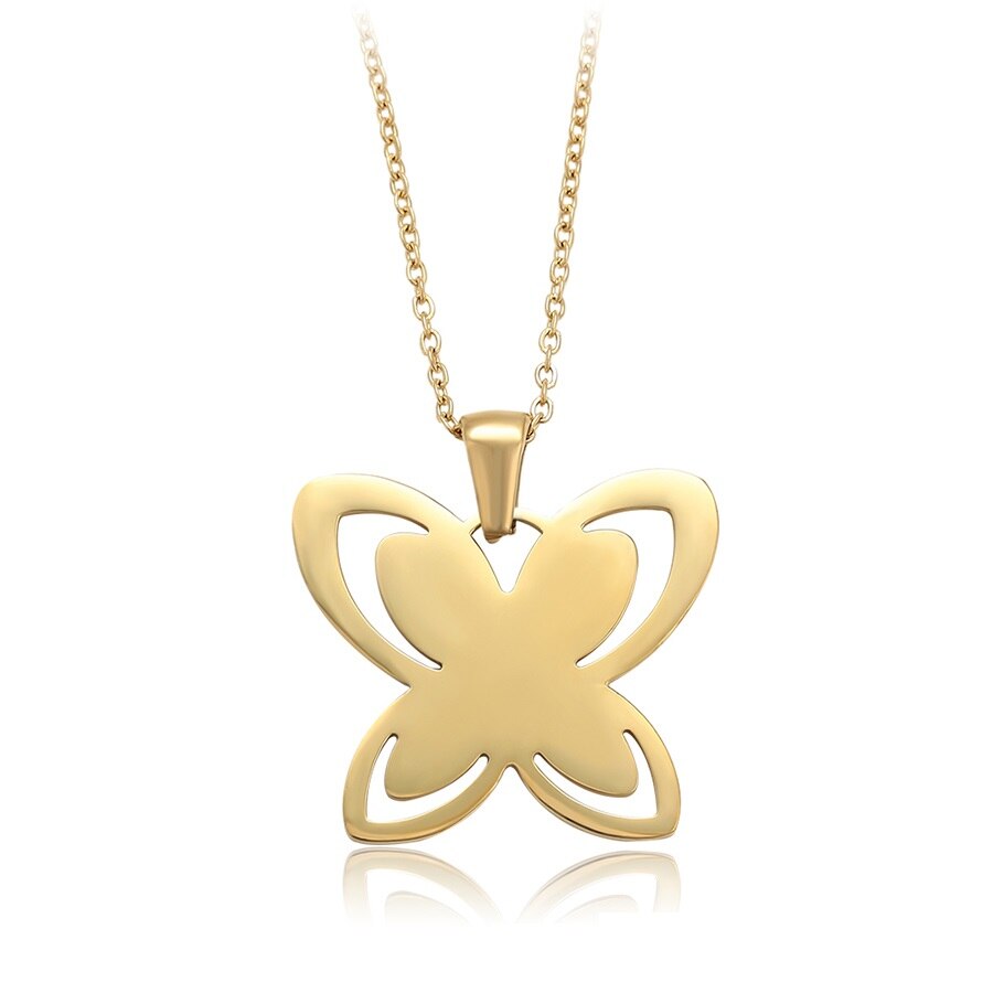 Colier placat cu aur de 14K, model Fluture - eMAG.ro