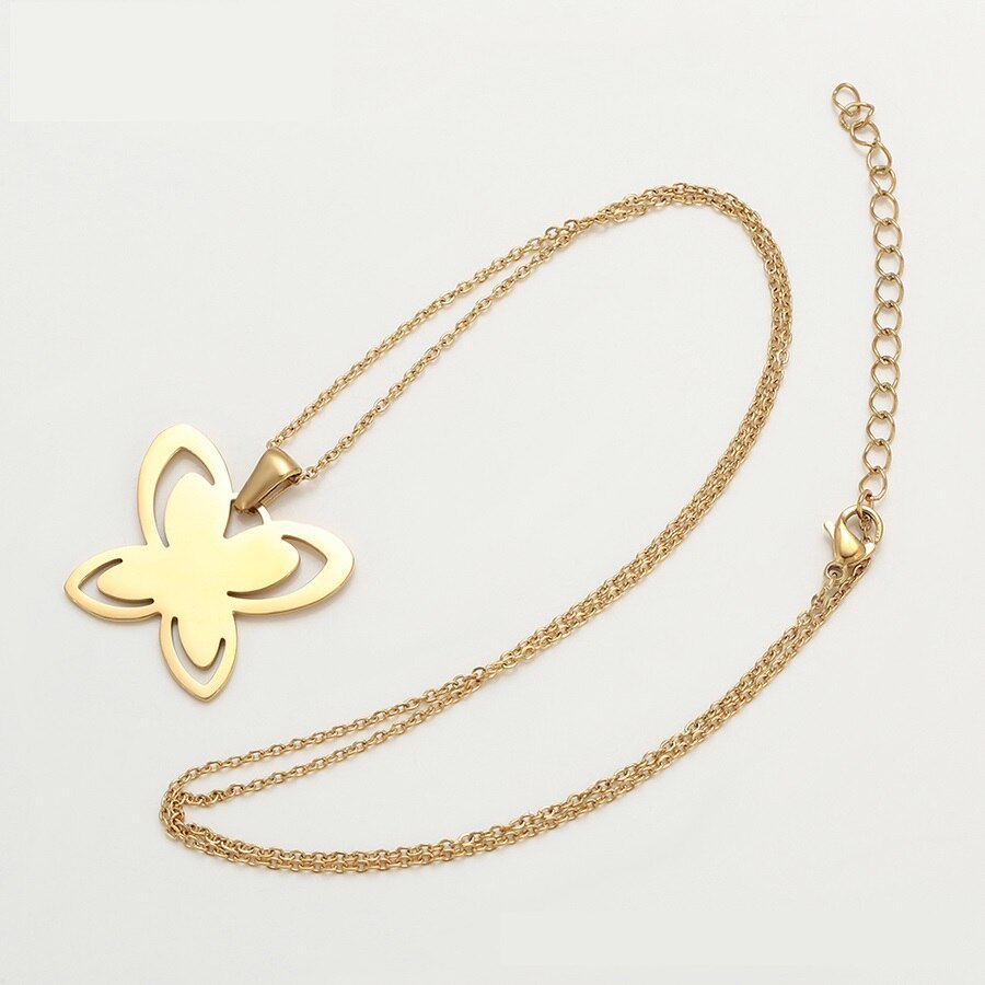 Colier placat cu aur de 14K, model Fluture - eMAG.ro