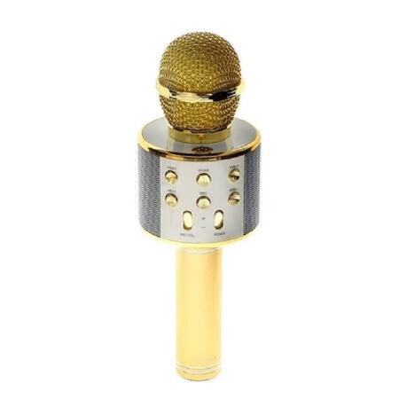 Microfon Karaoke,fara fir WS-858, culoare gold - eMAG.ro