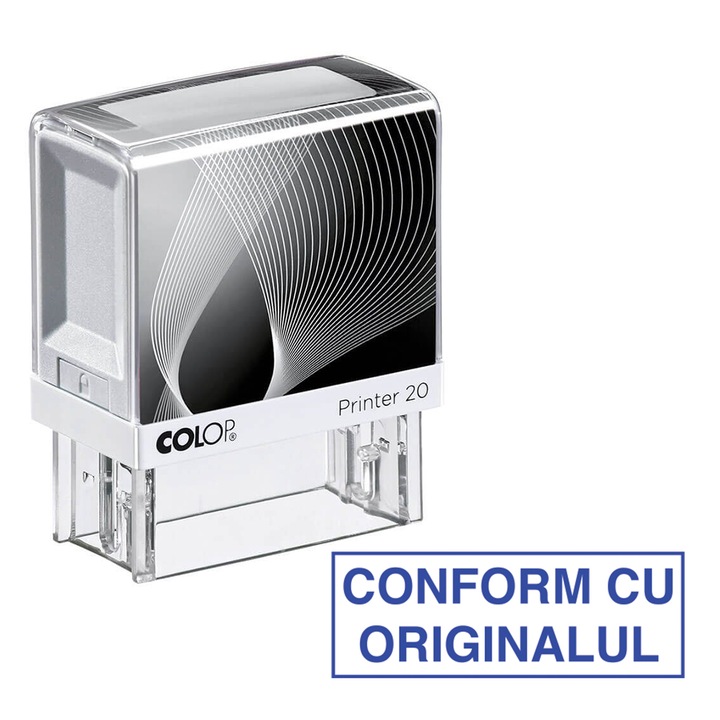 Печат Stamp Colop Printer 20, "Вярно с оригинала", 14x38 мм, Син - eMAG.bg