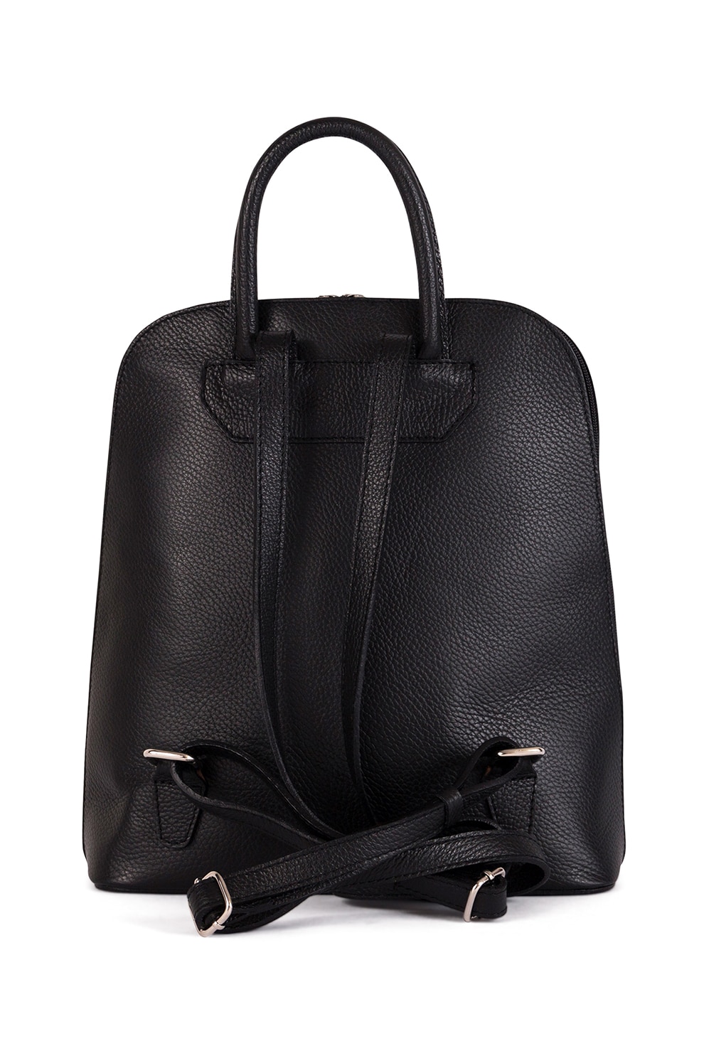 Lucca Baldi, Кожена раница с метален детайл, Черен - eMAG.bg